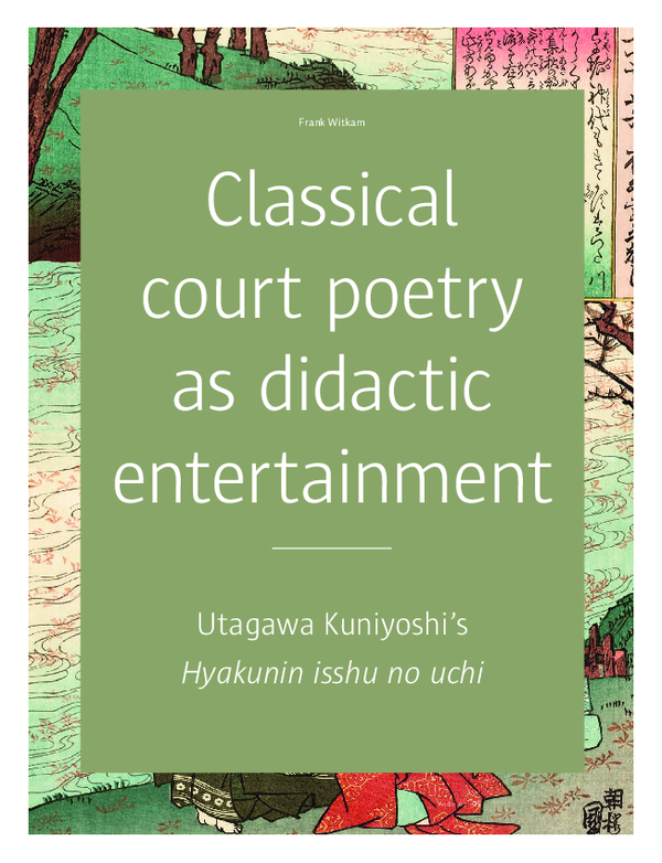 (PDF) Classical Court Poetry as Didactic Entertainment: Utagawa ...