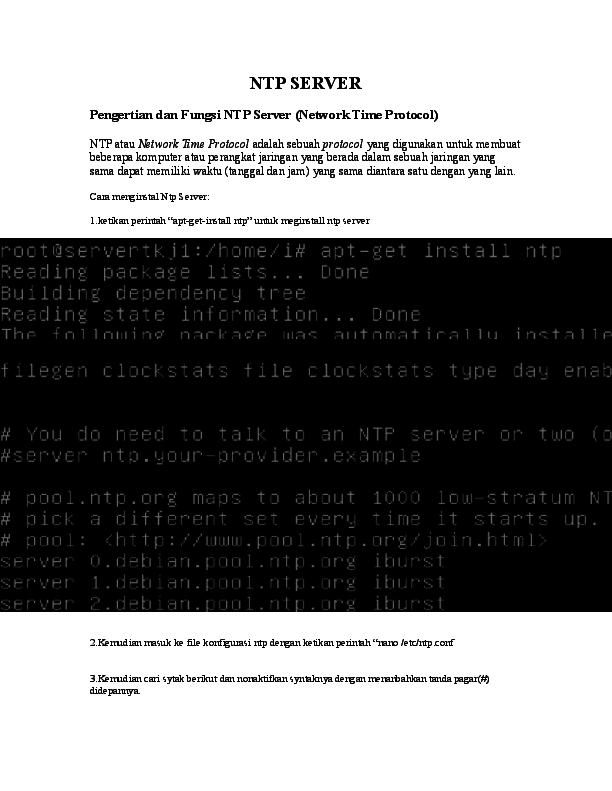 (DOC) NTP SERVER Pengertian dan Fungsi NTP Server (Network Time Protocol