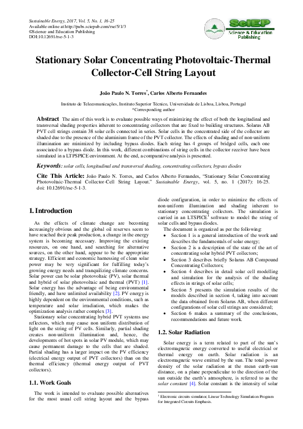 (PDF) Stationary Solar Concentrating Photovoltaic-Thermal Collector ...