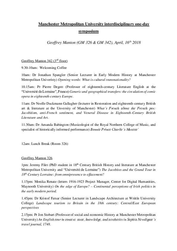 (PDF) April 16th 2018 18th Century interdisciplinary symposium at MMU ...