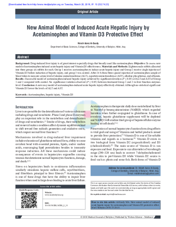 (PDF) MedJBabylon15128-New Animal Model of Induced Acute Hepatic Injury ...