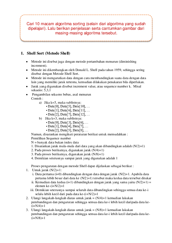 (PDF) Shell Sort (Metode Shell