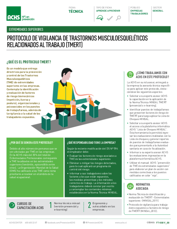 (PDF) PROTOCOLO DE VIGILANCIA DE TRASTORNOS MUSCULOESQUELÉTICOS RELACIONADOS AL TRABAJO (TMERT