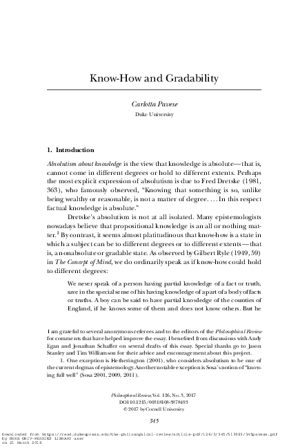 (PDF) Know-How and Gradability