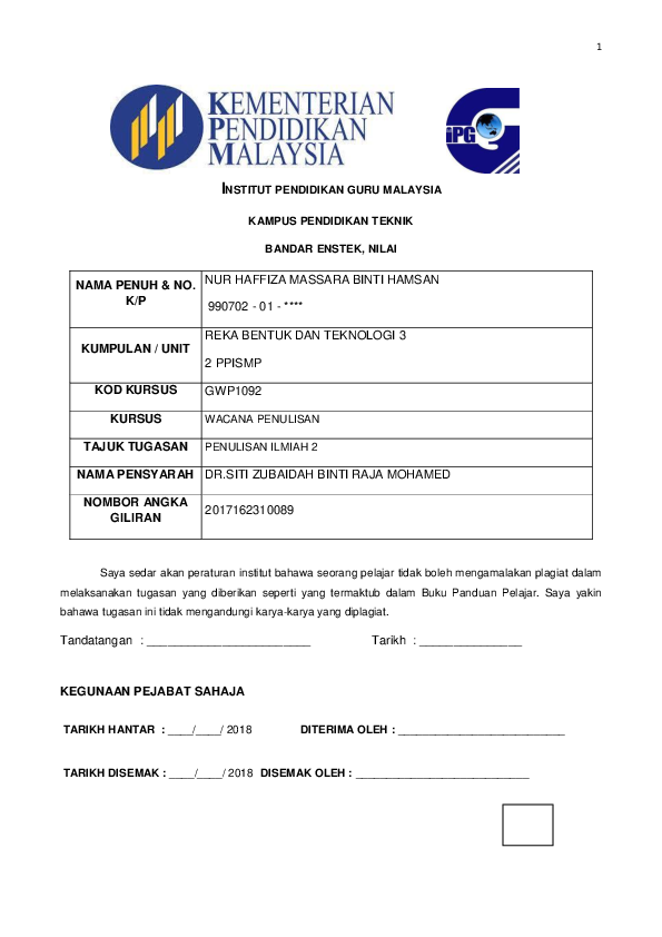 (DOC) TUGASAN 2 GWP1092 PENULISAN RENCANA