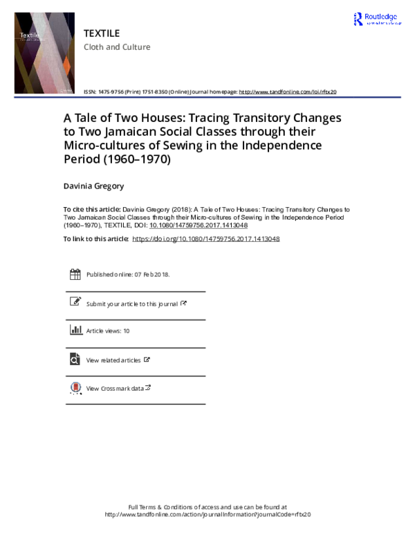 (PDF) A Tale of Two Houses: Tracing Transitory Changes to Two Jamaican ...