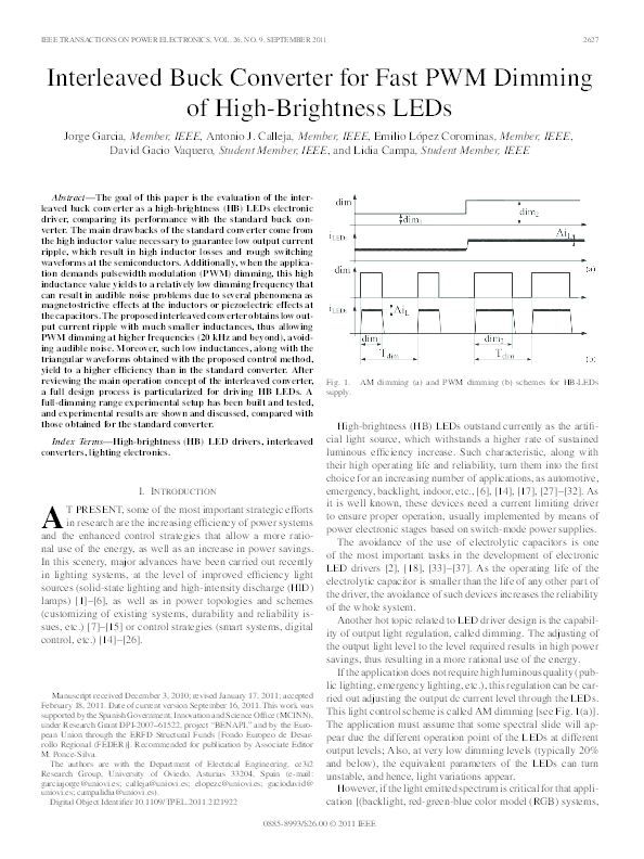 (PDF) Interleaved Buck Converter for Fast PWM Dimming of High-Brightness LEDs