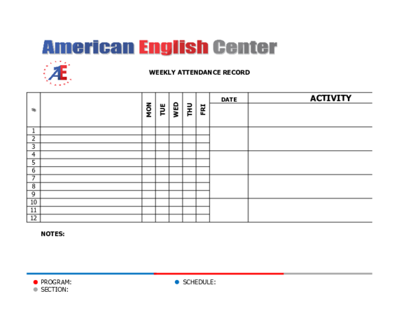 (XLS) WEEKLY ATTENDANCE REPORT | edulymar diaz - Academia.edu