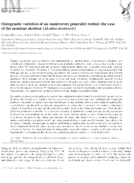 (PDF) Ontogenetic variation of an omnivorous generalist rodent: the ...