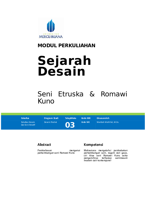 (DOC) Modul Sejarah Desain [TM3] Etruska dan Romawi Kuno