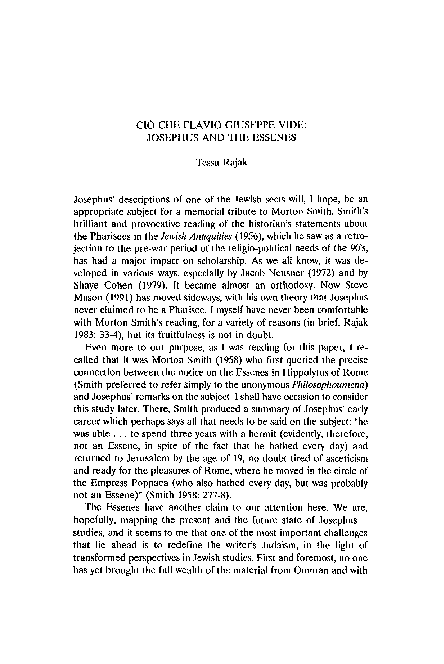 (PDF) Tessa Rajak, “Ciò che Flavio Giuseppe Vide: Josephus and the ...