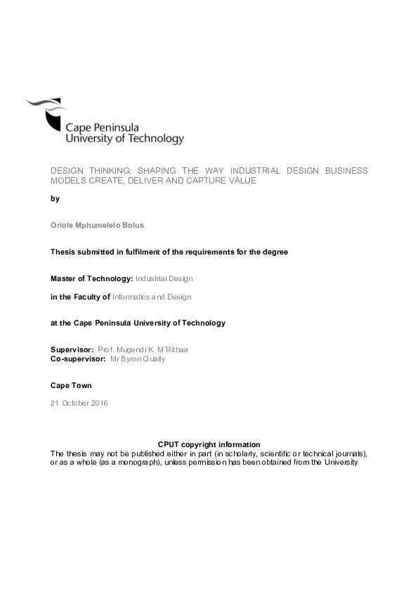 (PDF) DESIGN THINKING: SHAPING THE WAY INDUSTRIAL DESIGN BUSINESS ...