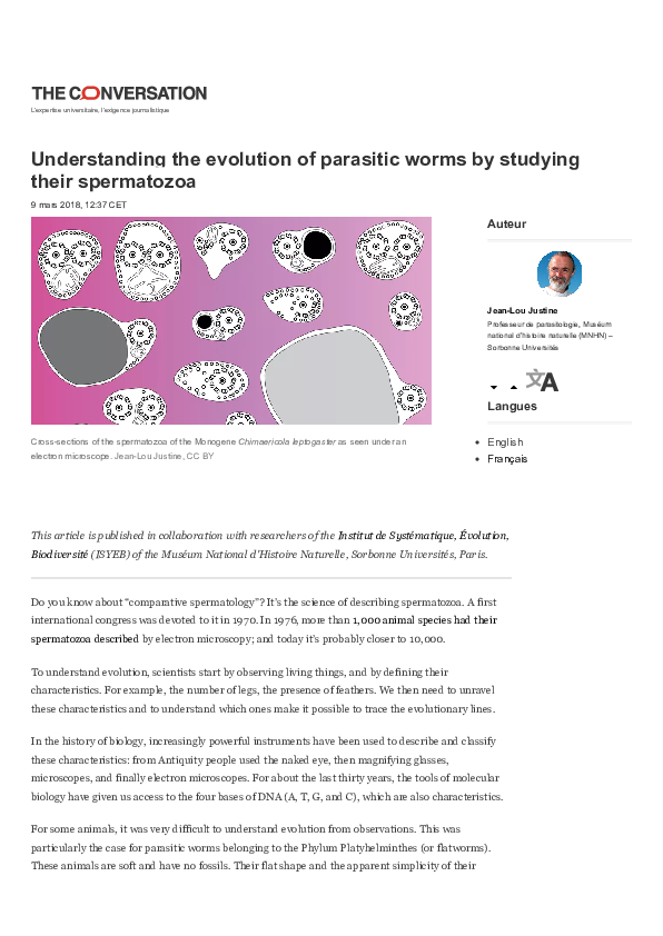 (PDF) Understanding the evolution of parasitic worms by studying their ...