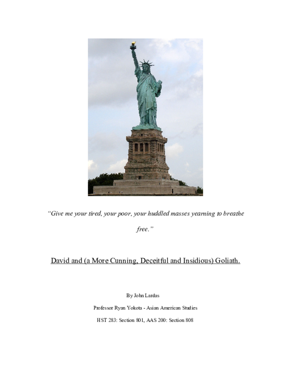 (PDF) David and (a More Cunning, Deceitful and Insidious) Goliath