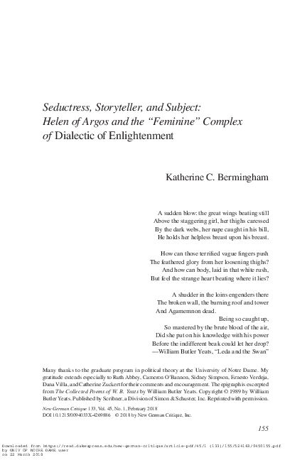 (PDF) Seductress, Storyteller, and Subject: Helen of Argos and the ...