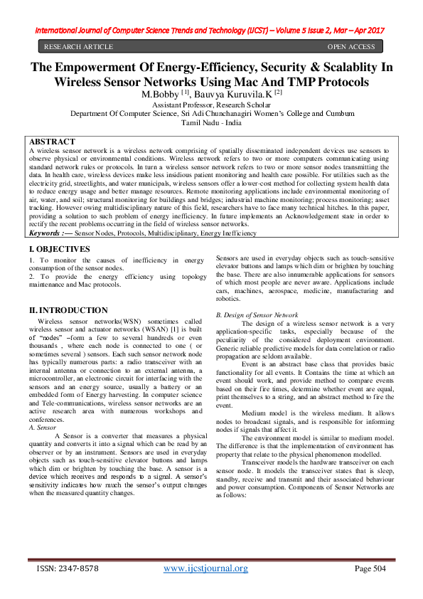 (PDF) The Empowerment Of Energy-Efficiency, Security & Scalablity In Wireless Sensor Networks ...
