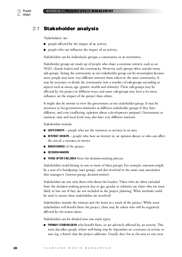 (PDF) Stakeholder-analysis