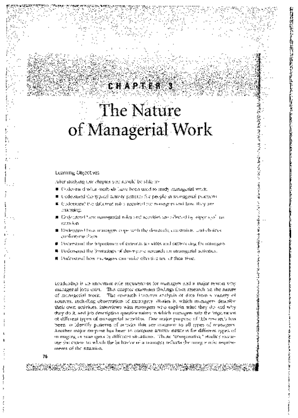 (PDF) The Nature of Managerial Work