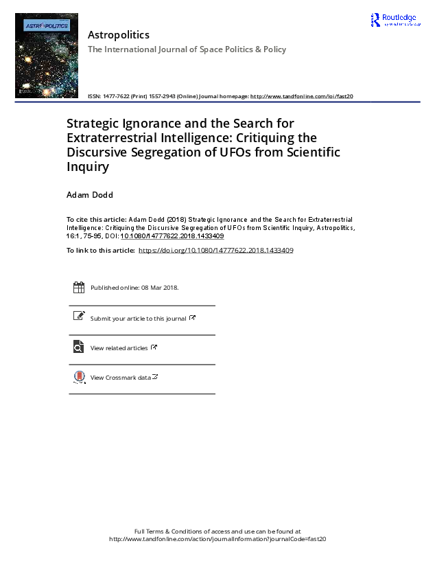 (PDF) Strategic Ignorance and the Search for Extraterrestrial ...