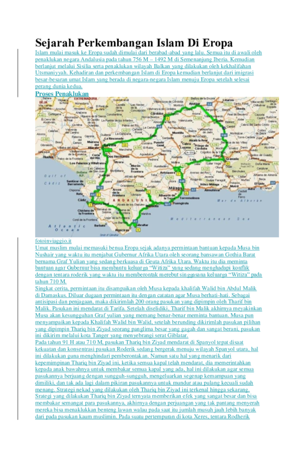 (DOC) Sejarah Perkembangan Islam Di Eropa