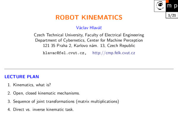 (PDF) ROBOT KINEMATICS