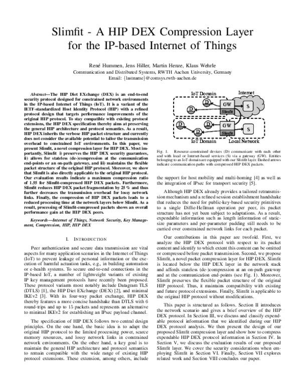 (PDF) Slimfit — A HIP DEX compression layer for the IP-based Internet ...