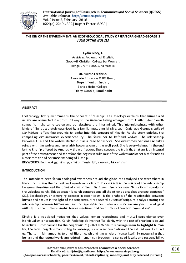 (PDF) The Kin of the Environment: An Ecotheological Study of Jean ...