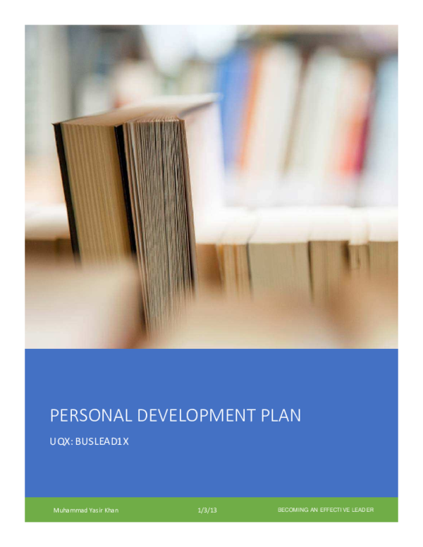 (PDF) PERSONAL DEVELOPMENT PLAN