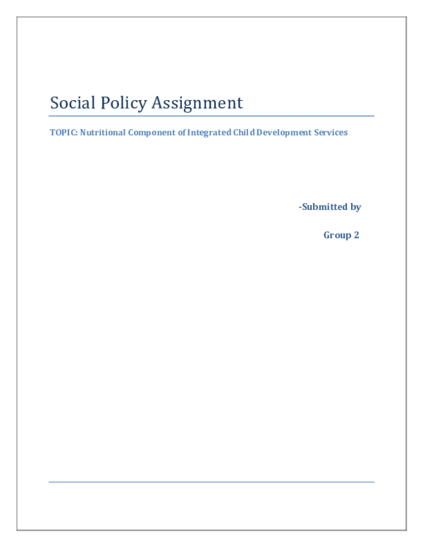 (DOC) Social Policy Assignment