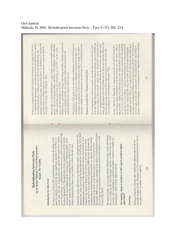 (DOC) Owl hybrids.docx | Heimo Mikkola - Academia.edu