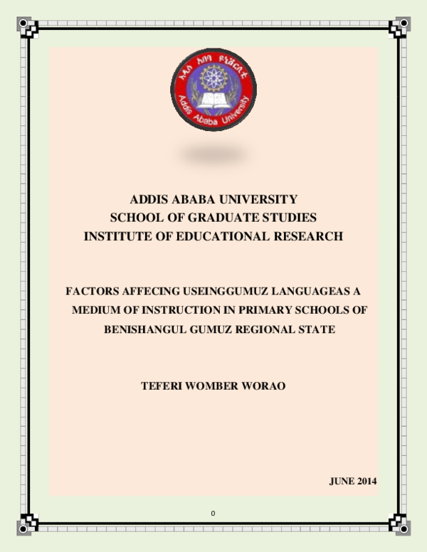 (PDF) ADDIS ABABA UNIVERSITY SCHOOL OF GRADUATE STUDIES INSTITUTE OF ...