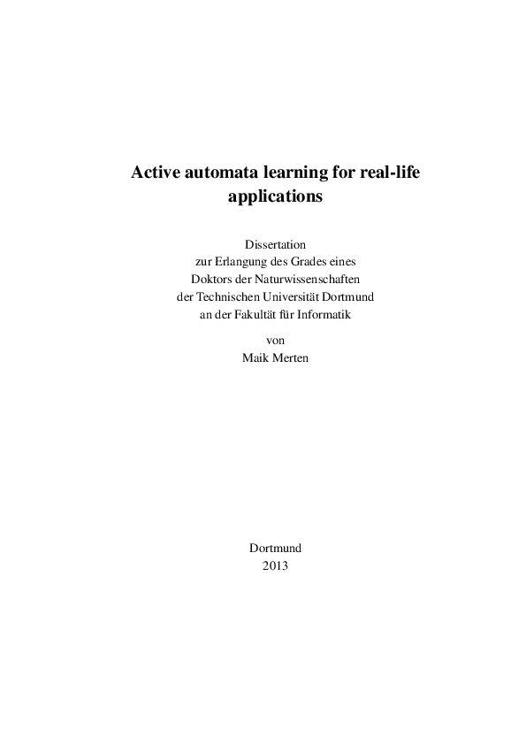 (PDF) Active automata learning for real-life applications