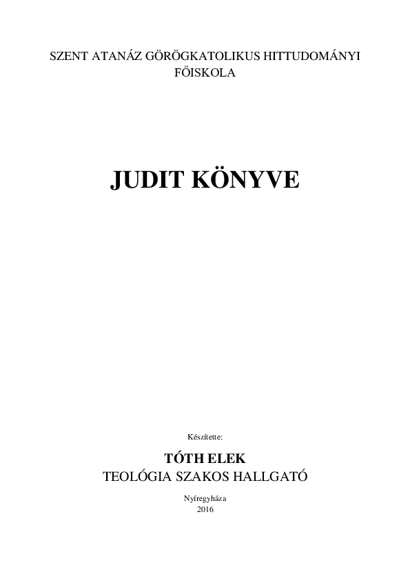 (DOC) Judit-könyve, Book of Judith