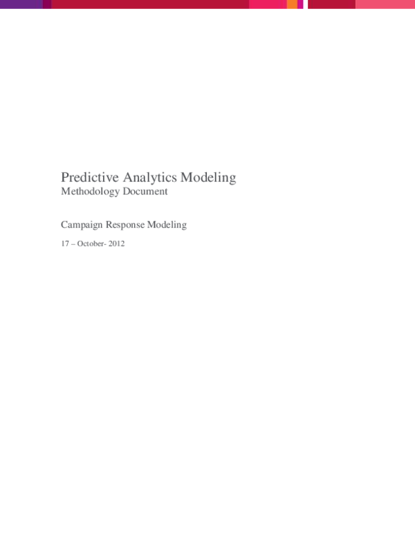 (PDF) Predictive Modeling for Marketing Analytics