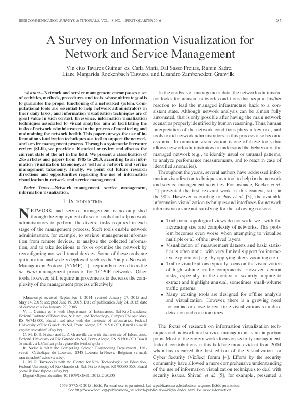 (PDF) A Survey on Information Visualization for Network and Service ...
