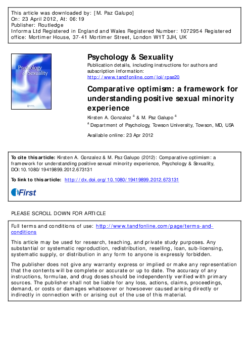 (PDF) Comparative optimism: a framework for understanding positive ...