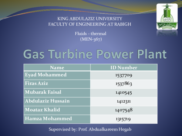 (PPT) Gas Turbine Power Plant