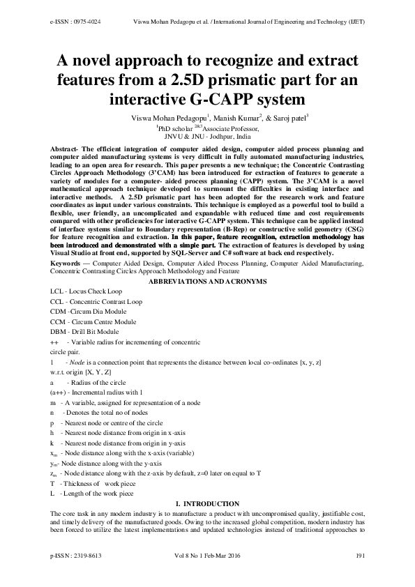 (PDF) Feature Extraction for G-CAPP from 2.5D Parts