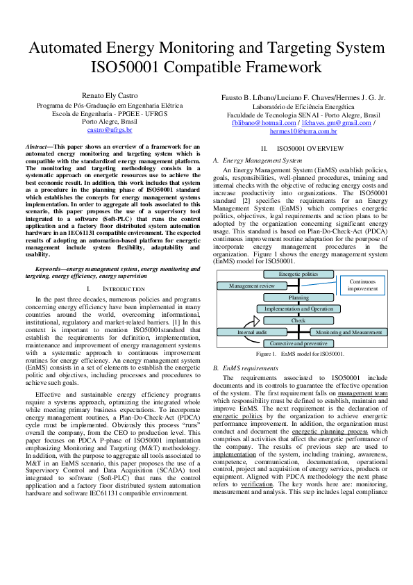 (PDF) Automated Energy Monitoring and Targeting System ISO50001 ...