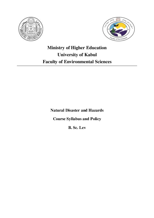 (PDF) Natural Disaster and Hazards Course Syllabus and Policy