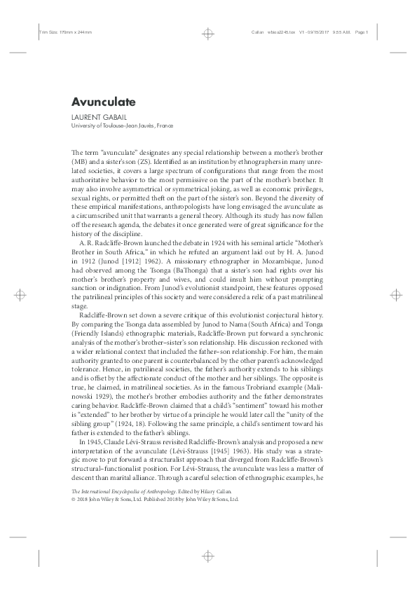 (PDF) Avunculate
