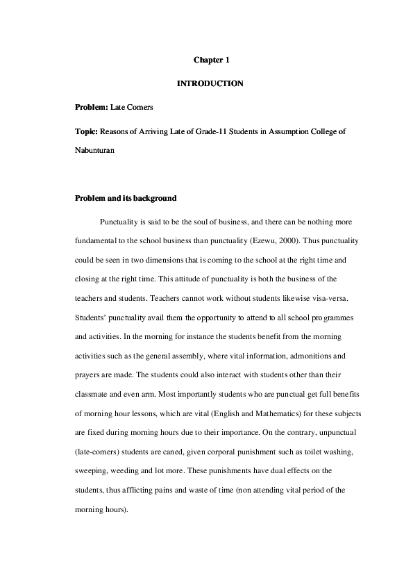 Late Students Research