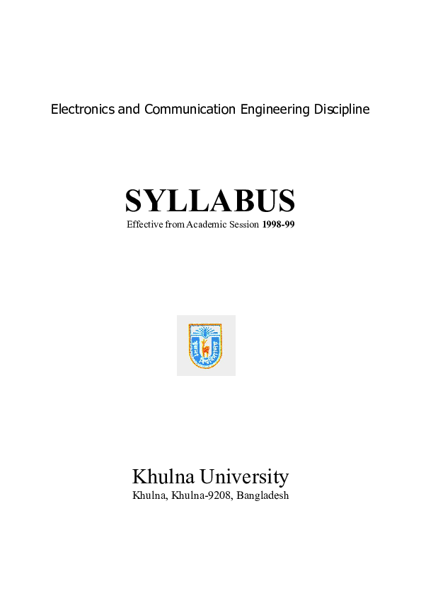 (DOC) Electronics and Communication Engineering Discipline