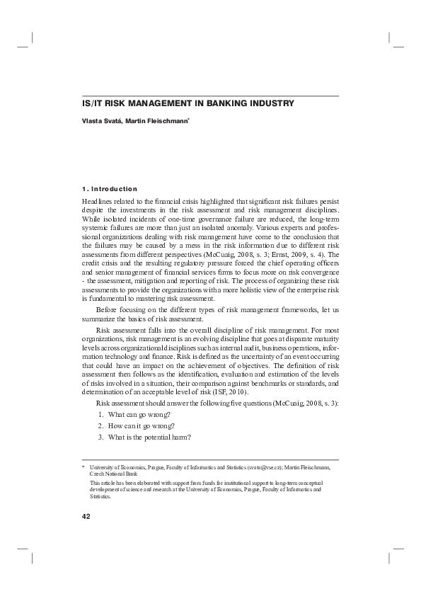 Pdf Is It Risk Management In Banking Industry