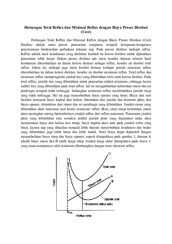 (DOC) Hubungan Total Reflux dan Minimal Reflux dengan Biaya Proses ...