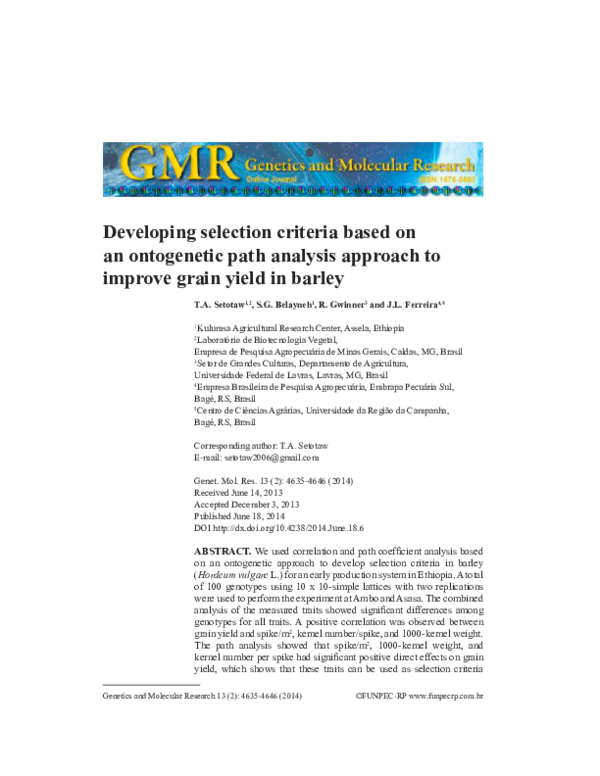 (PDF) Developing selection criteria based on an ontogenetic path analysis approach to improve ...