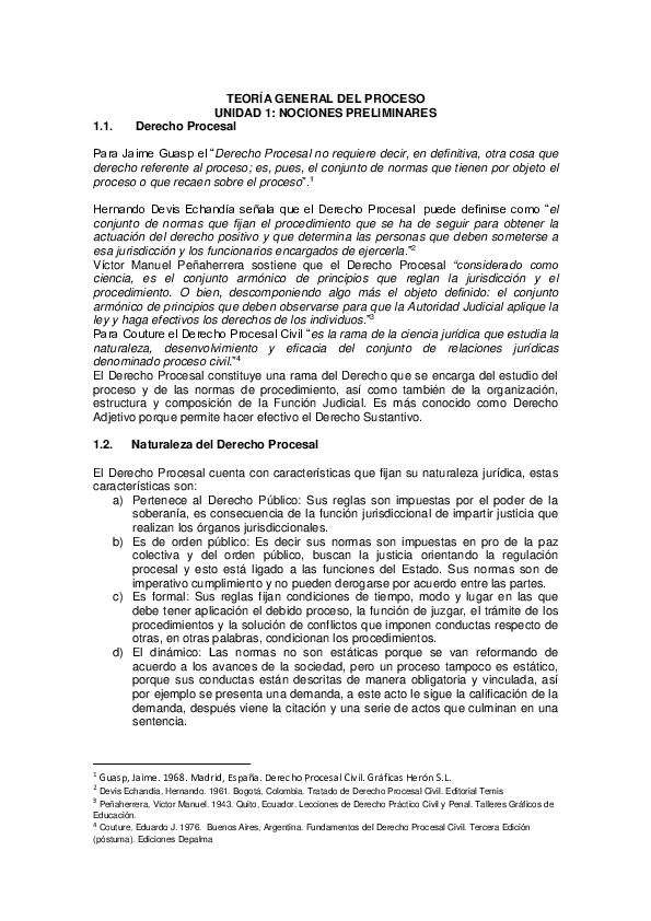 (PDF) TEORÍA GENERAL DEL PROCESO UNIDAD 1: NOCIONES PRELIMINARES 1