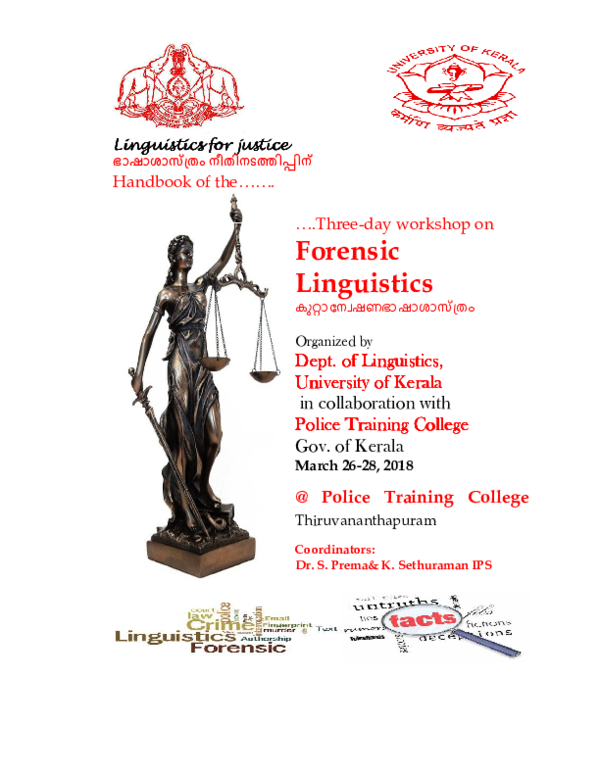 (PDF) Handbook of the Three-day workshop on Forensic Linguistics