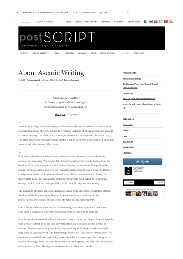 (PDF) About Asemic Writing