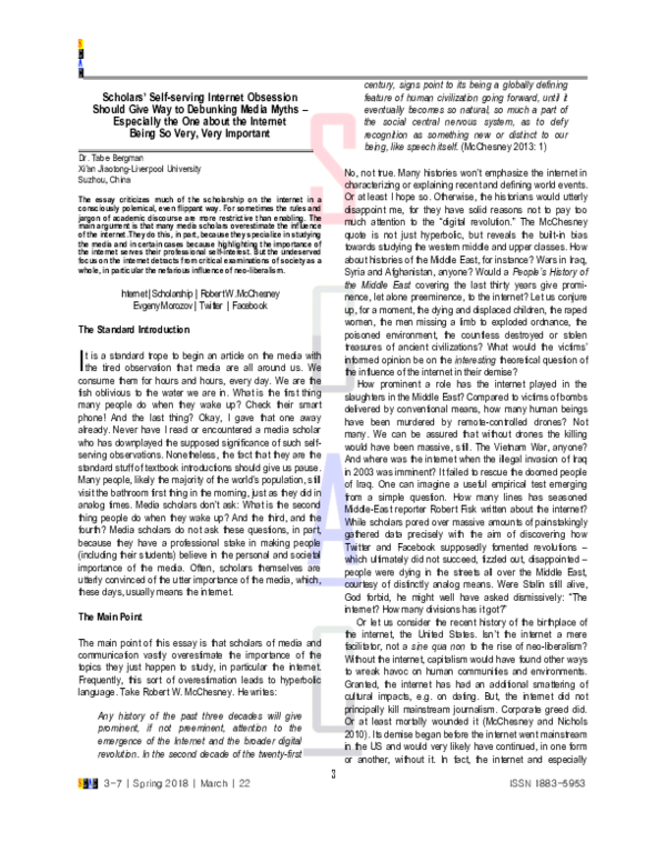 (PDF) Scholars' Self-serving Internet Obsession